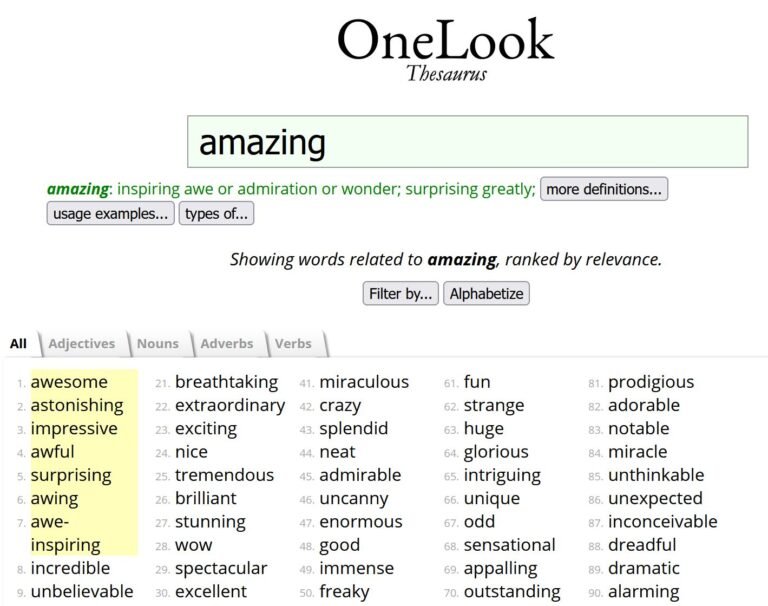 OneLook Reverse Dictionary Search Helps to Find Words: Free Thesaurus ...
